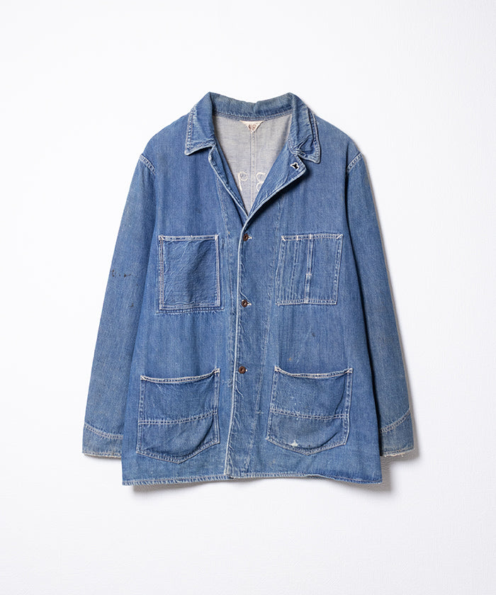 1940's WWⅡ DENIM JACKET COVERALL / 大戦カバーオール 1940年代製 デニムチョアジャケット ...